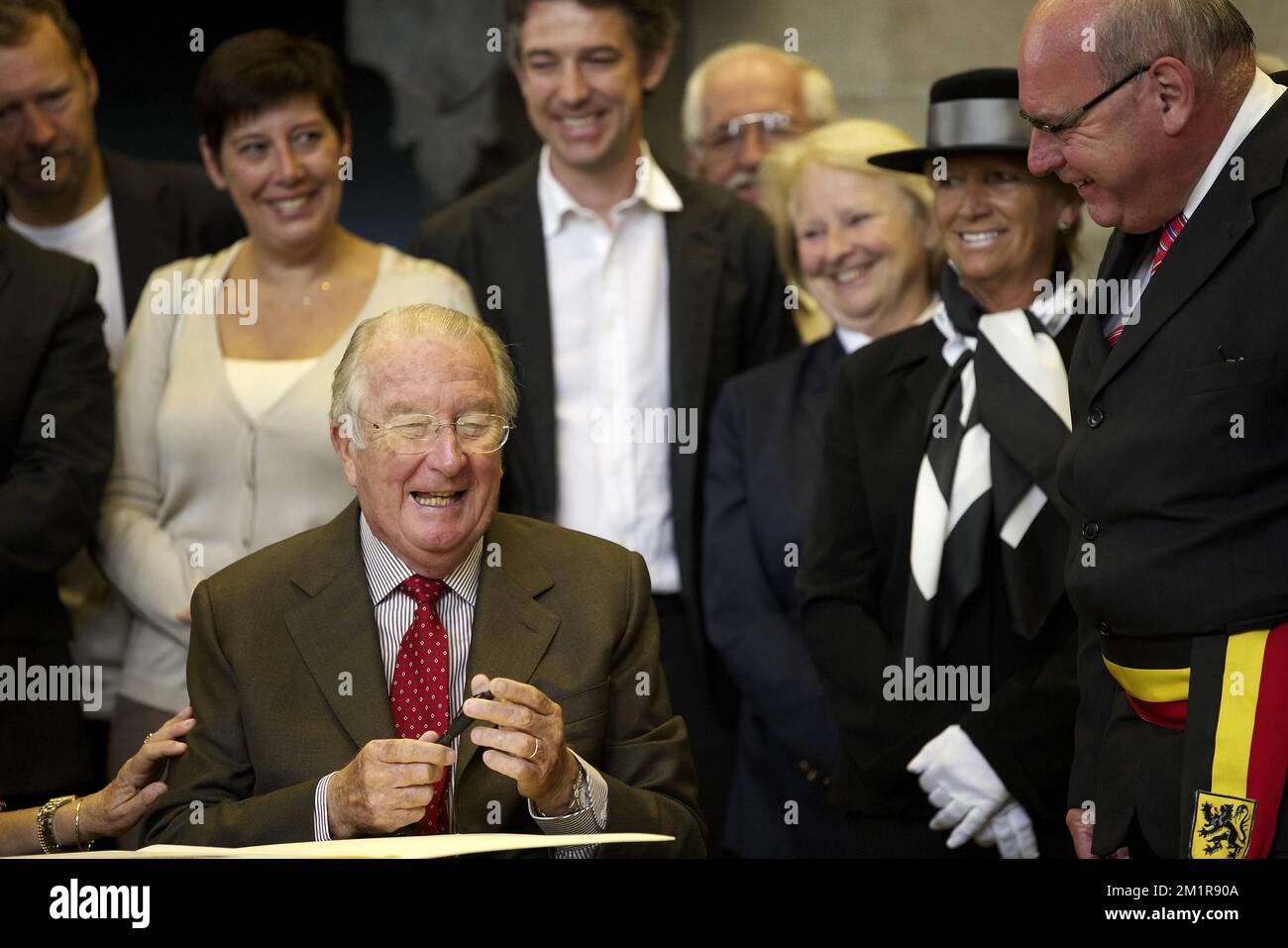 King Albert II of Belgium and Gent mayor Daniel Termont pictured during ...