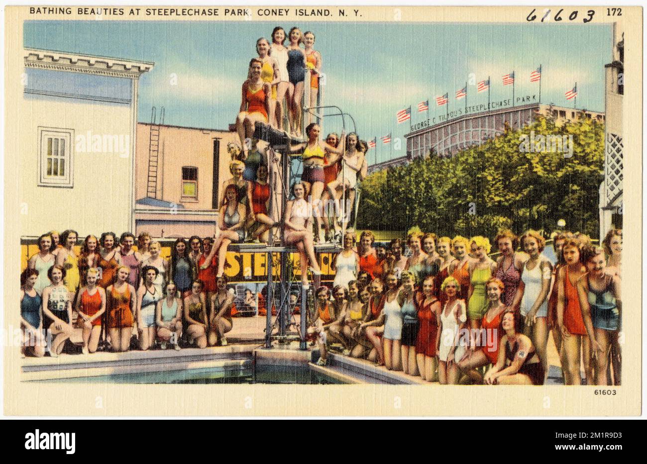 Bathing beauties at Steeplechase Park, Coney Island, N. Y. , Tichnor ...