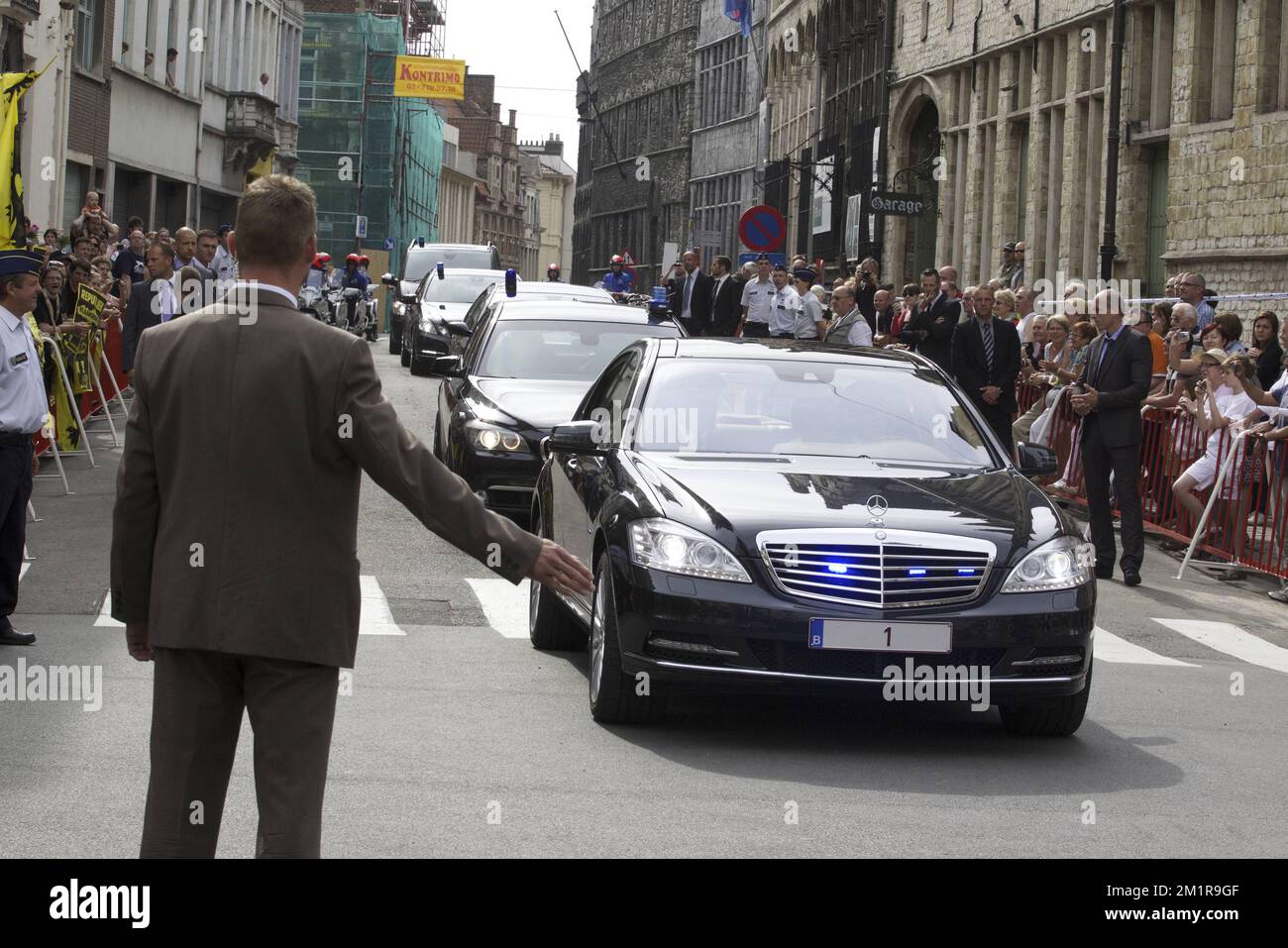 The Royal couple's car pictured during a visit of the Belgian Royal ...
