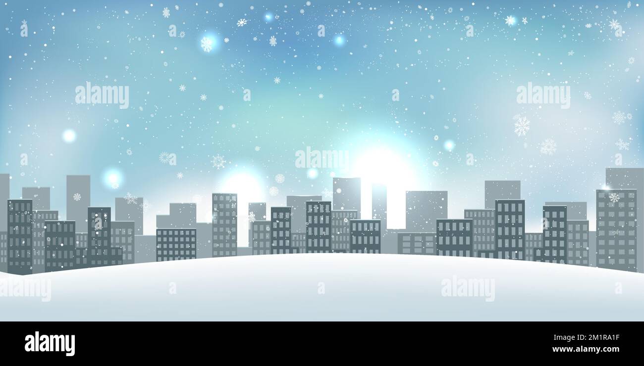 Wintery town Stock Vector Images - Alamy