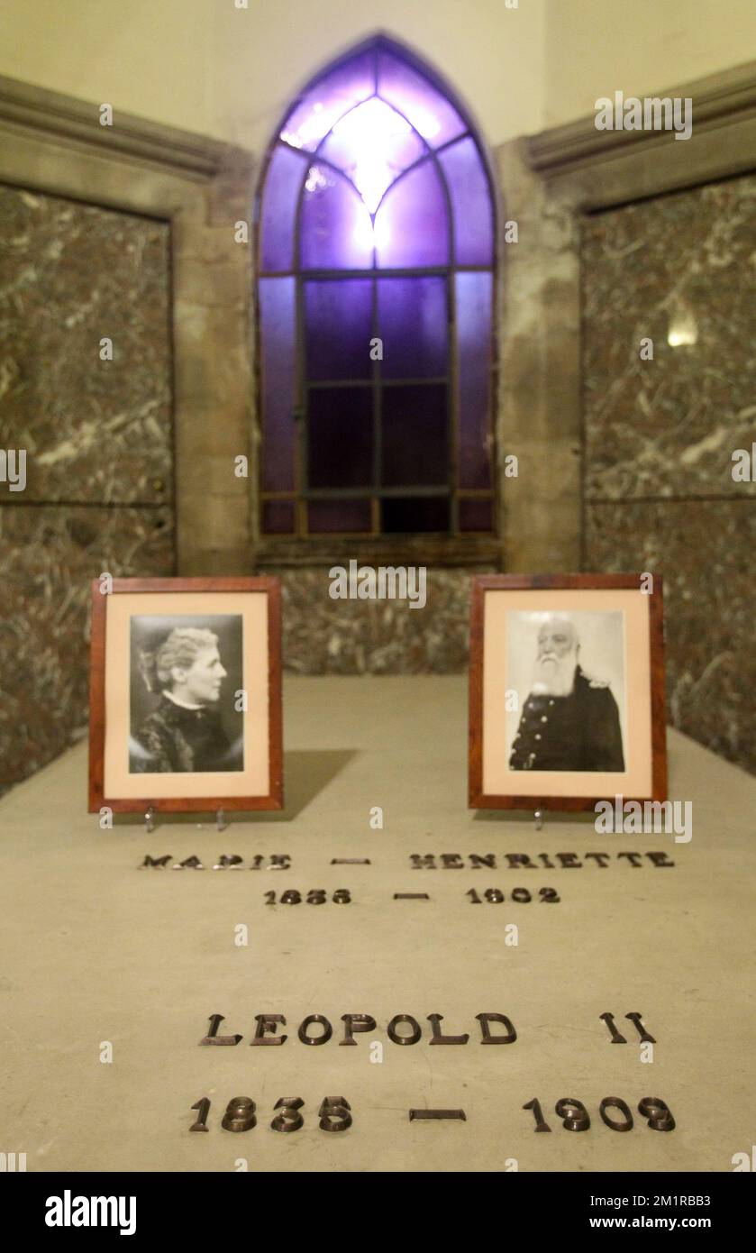 Illustration picture shows the tomb of King Leopold II and his wife ...
