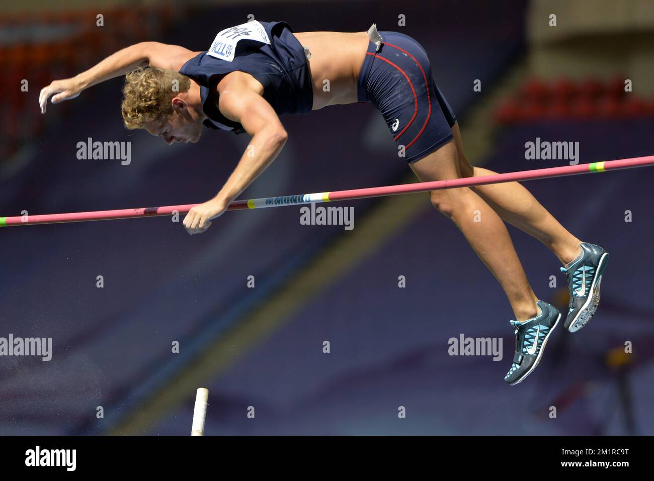 French Kevin Mayer in action during the men pole vault of the men's ...