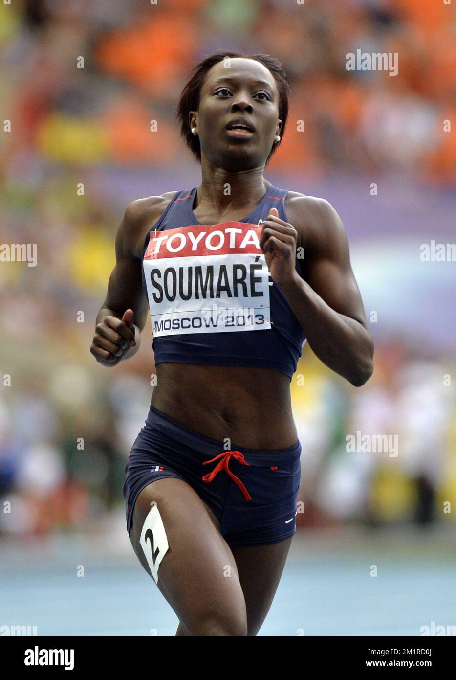 French Myriam Soumare runs the the women's 100m semi-final at the World ...