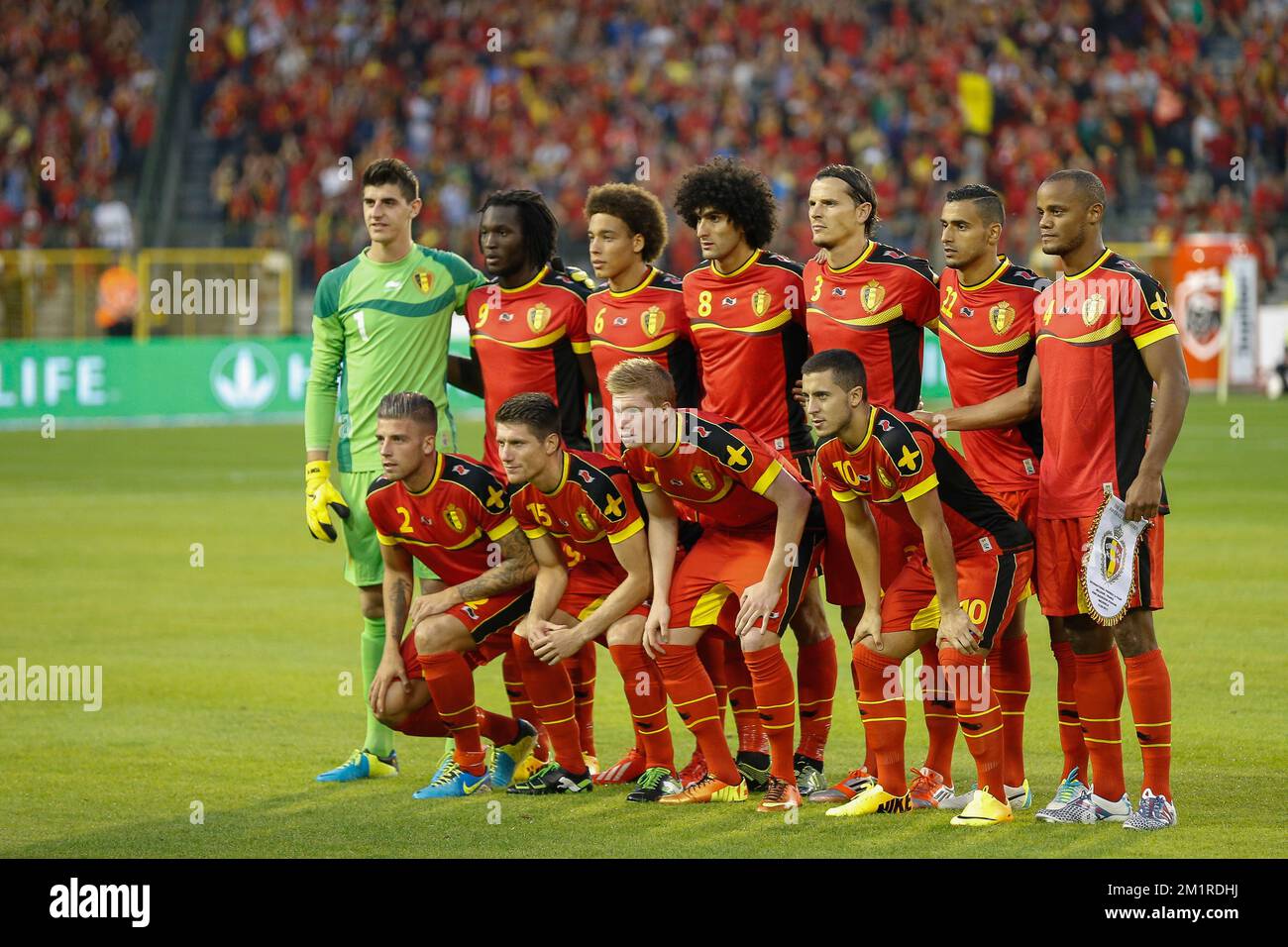 Belgium's players pose for a team picture at the start of a friendly ...