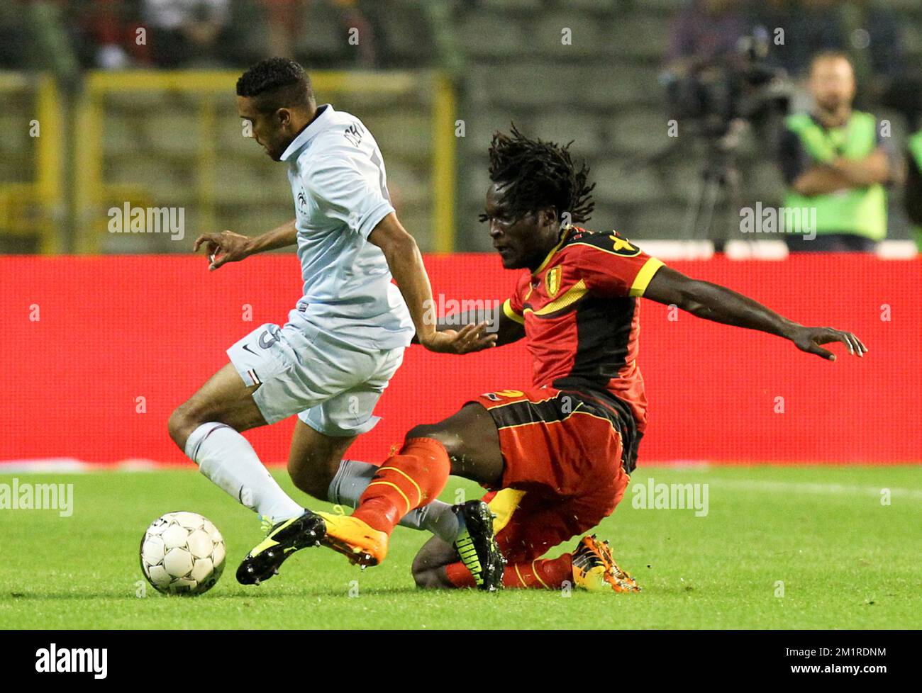 French Gael Clichy and Belgium's Romelu Lukaku fight for the ball ...