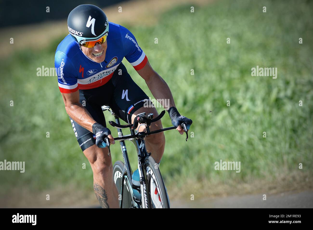 French Sylvain Chavanel of team Omega Pharma - Quick Step in action ...