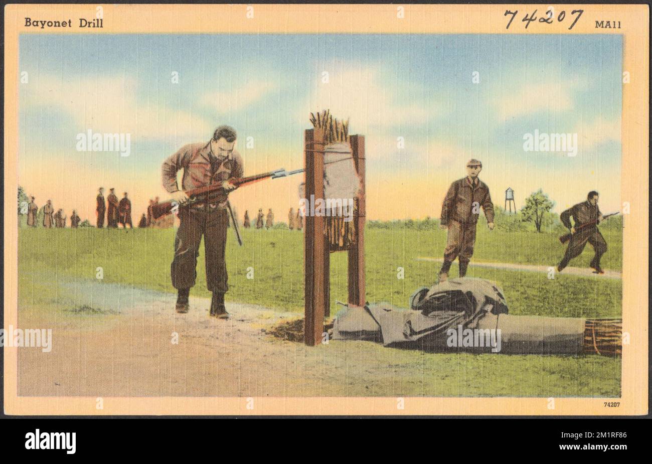 Bayonet drill , Military personnel, Bayonets, Military training, Military facilities, Tichnor ...