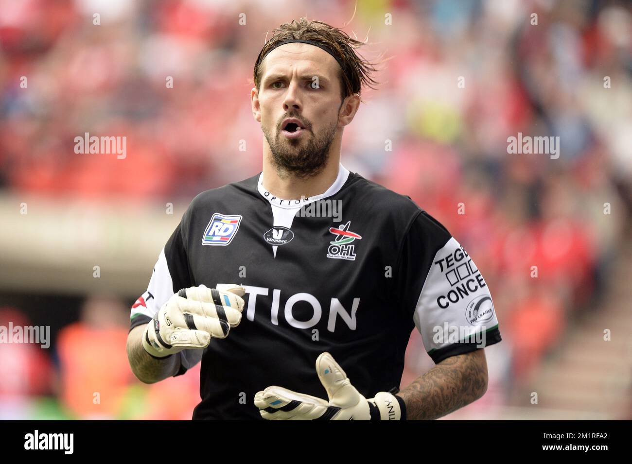OHL's goalkeeper Logan Bailly pictured during the Jupiler Pro League ...
