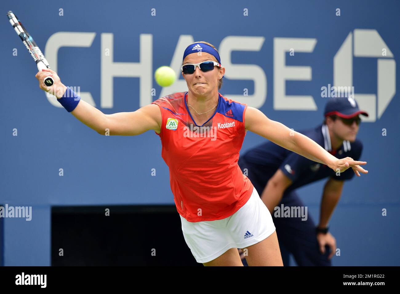 Belgian Kirsten Flipkens pictured during the first round match between Belgian Kirsten Flipkens ...