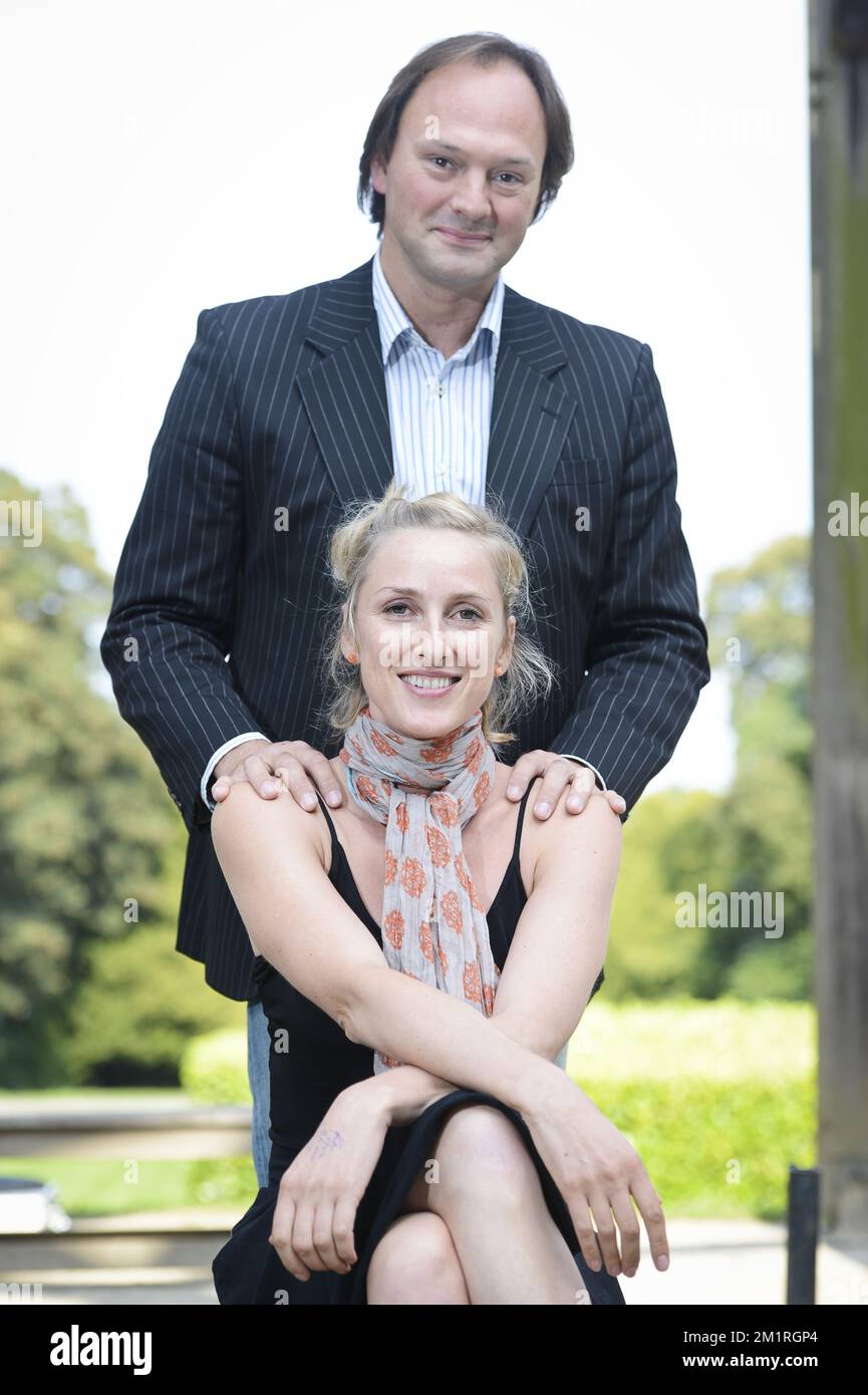 Actress Ruth Becquart and Actor Wim Lommaert pose for the photographer ...