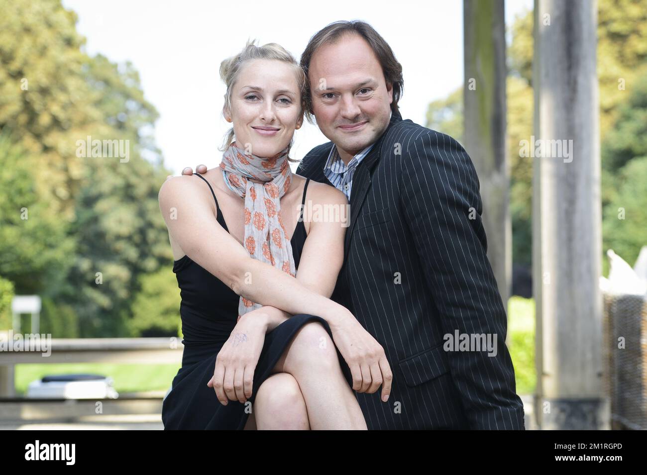 Actress Ruth Becquart and Actor Wim Lommaert pose for the photographer ...