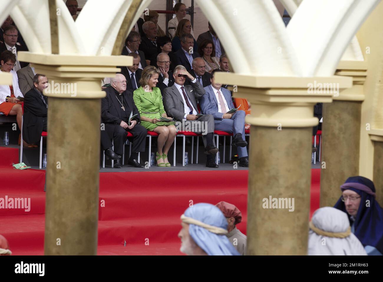 Cardinal Godfried Danneels, Queen Mathilde of Belgium and King Philippe ...