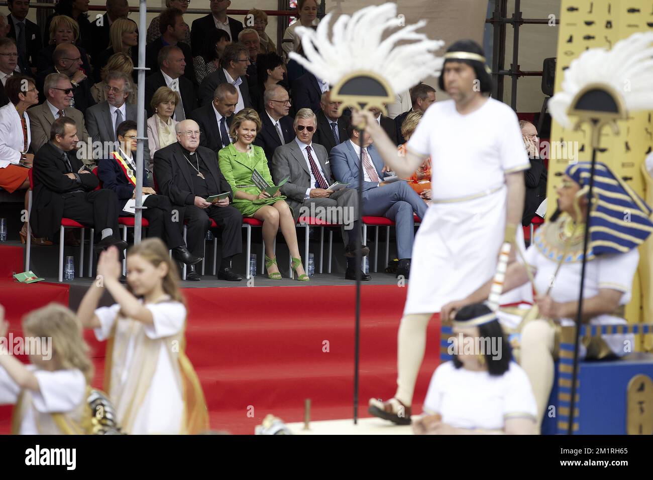 Cardinal Godfried Danneels, Queen Mathilde of Belgium and King Philippe ...