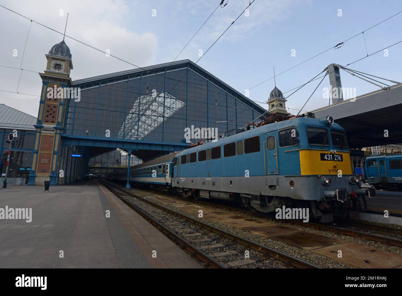 MAV (Hungarian State Railways) V43 class electric locomotive on a ...