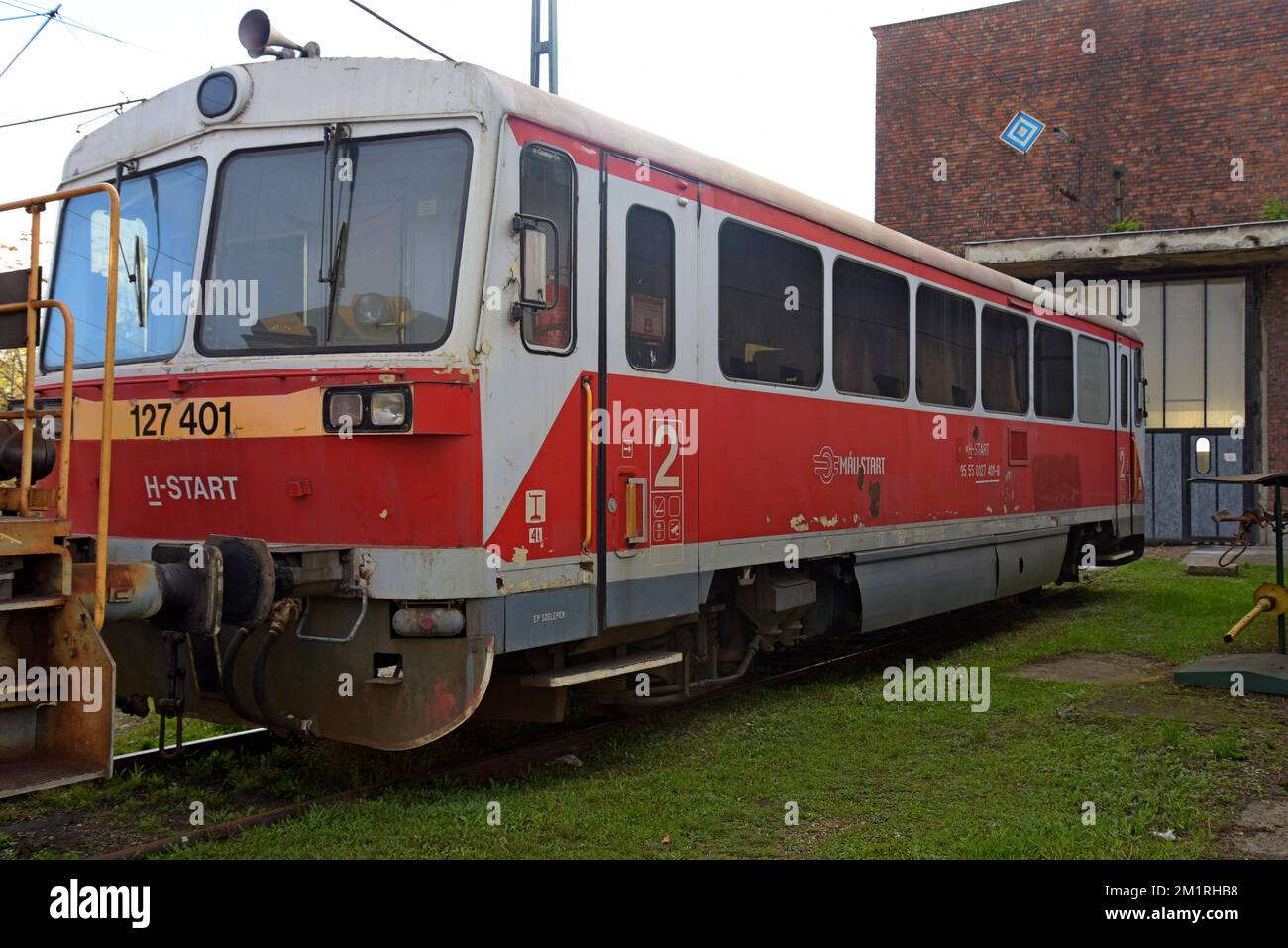 MAV (Hungarian State Railways) diesel railcar in the Ferencváros ...