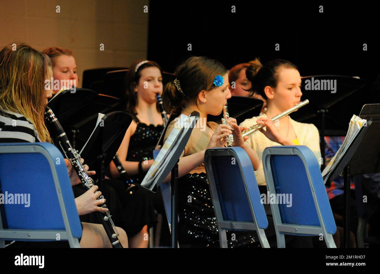 Teen girl playing flute hi-res stock photography and images - Alamy