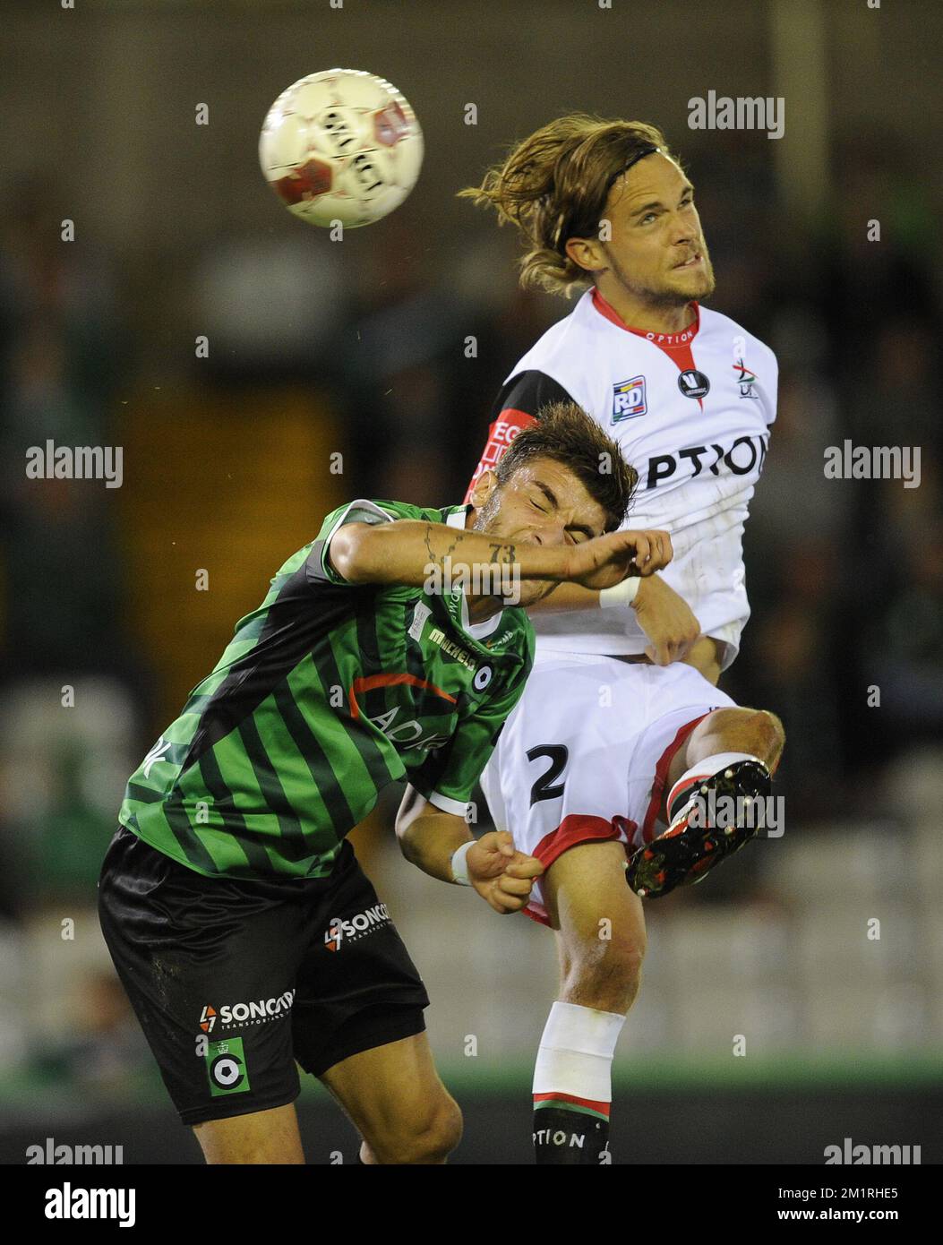 Cercle's Gaetano Monachello and OHL's Tom Pettersson fight for the ball ...