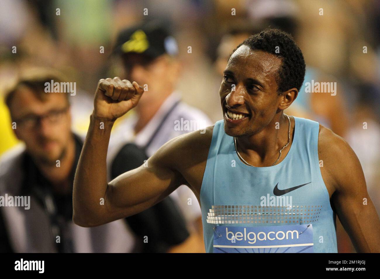 Ethiopia's Mohammed Aman celebrates after winning the Men 800m event at ...