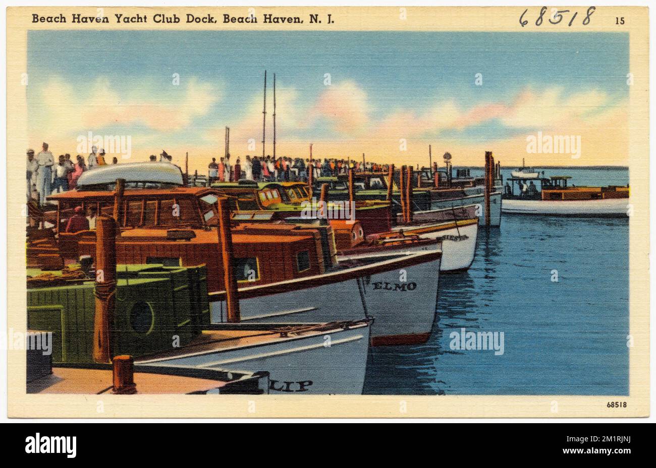 Beach Haven Yacht Club dock, Beach Haven, N. J. , Piers & wharves, Boats, Tichnor Brothers ...