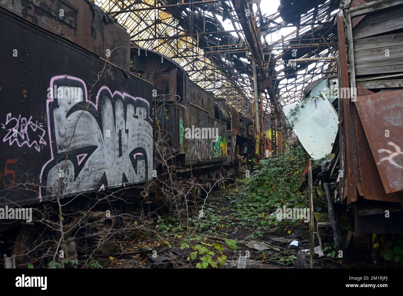 Derelict steam railway engine hi-res stock photography and images - Alamy