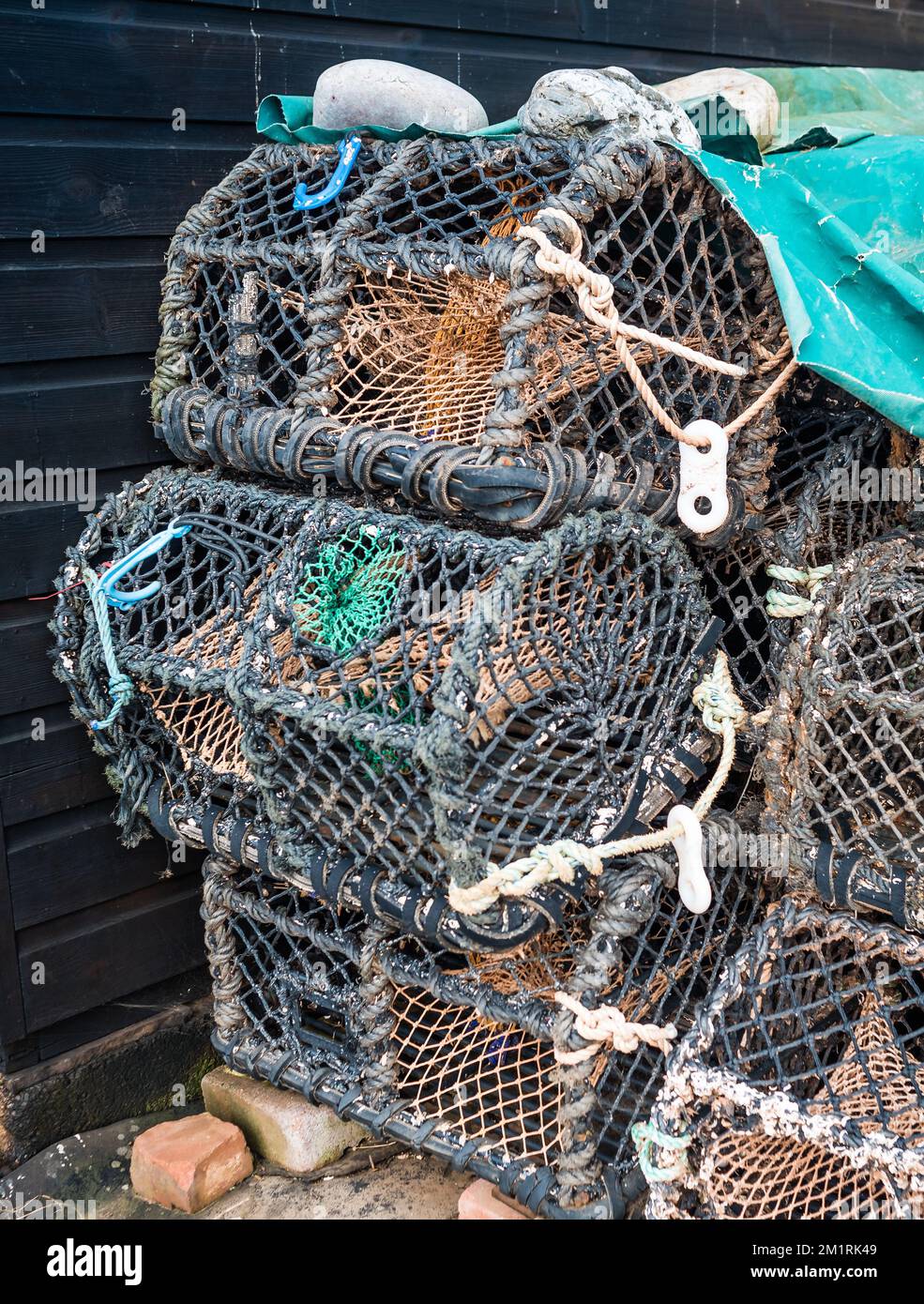 Fishermen's Gear on Budleigh Beach Stock Photo - Alamy