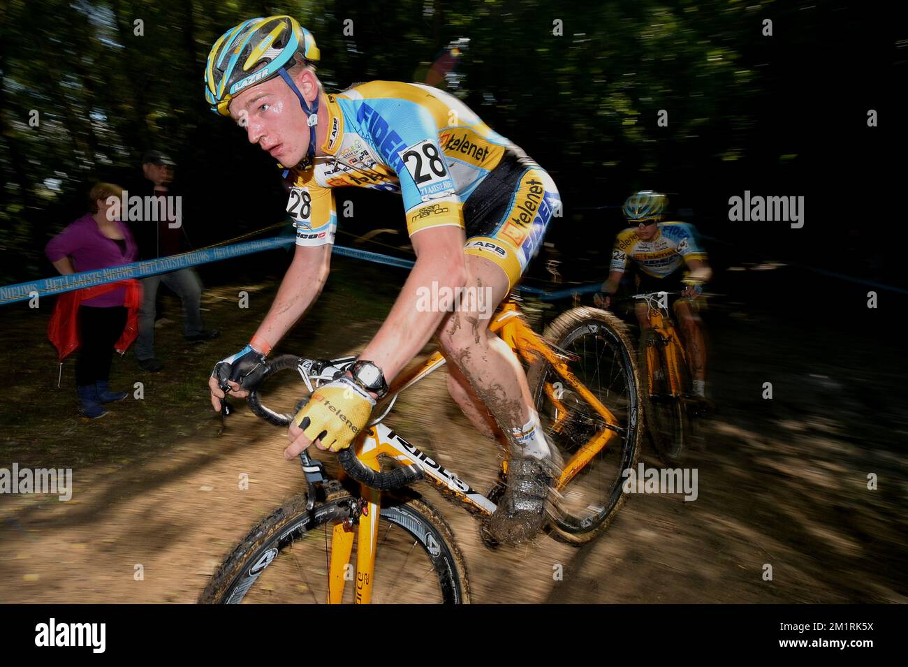 Illustration picture shows a rider of young Telenet-Fidea cycling team ...