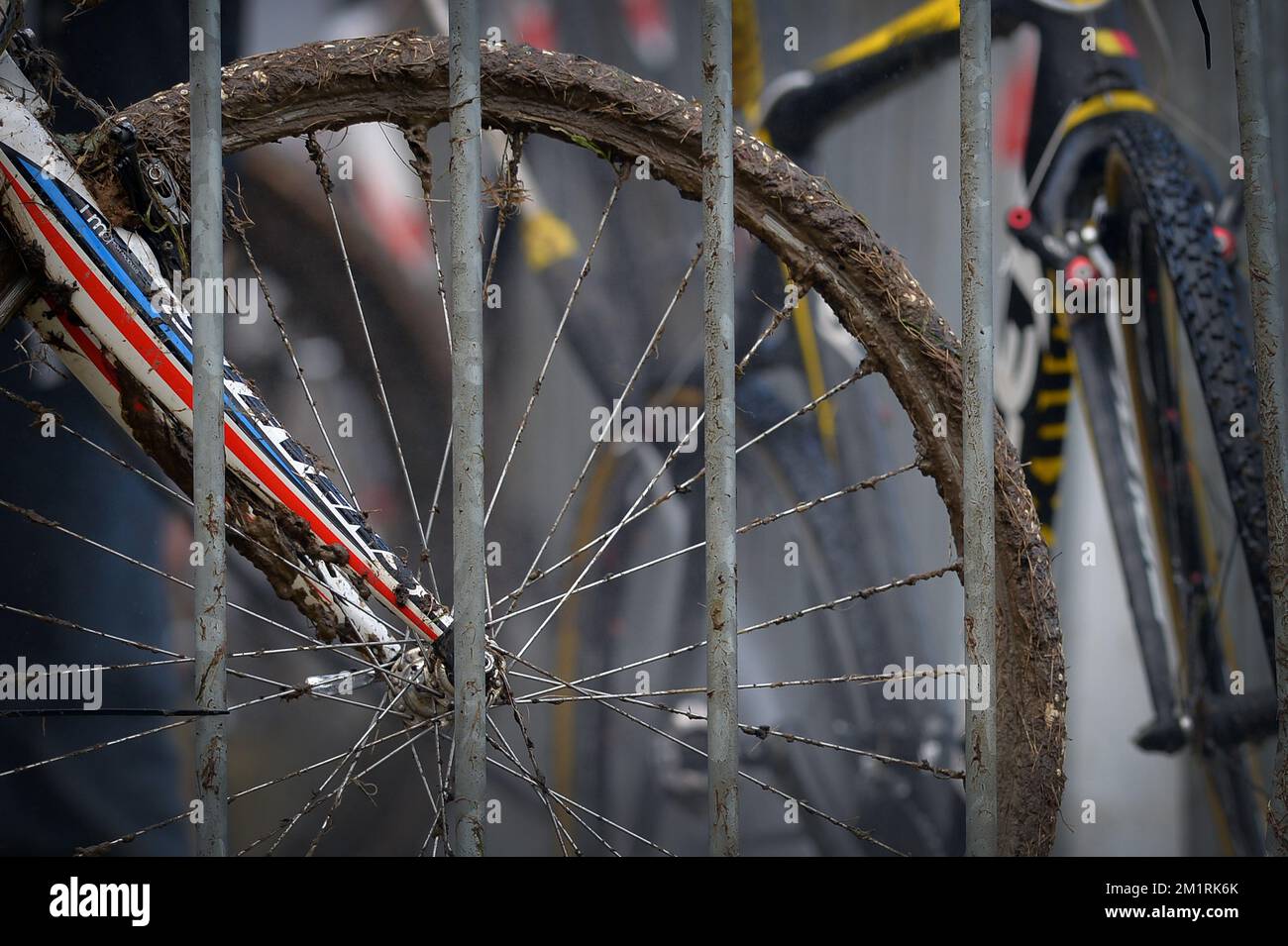 Illustration picture shows mud on a cyclocross bike pictured during the Steenbergcross ...
