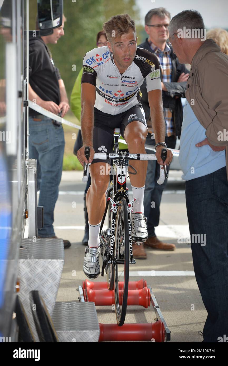 Belgian Niels Albert pictured before the Steenbergcross cyclocross race ...