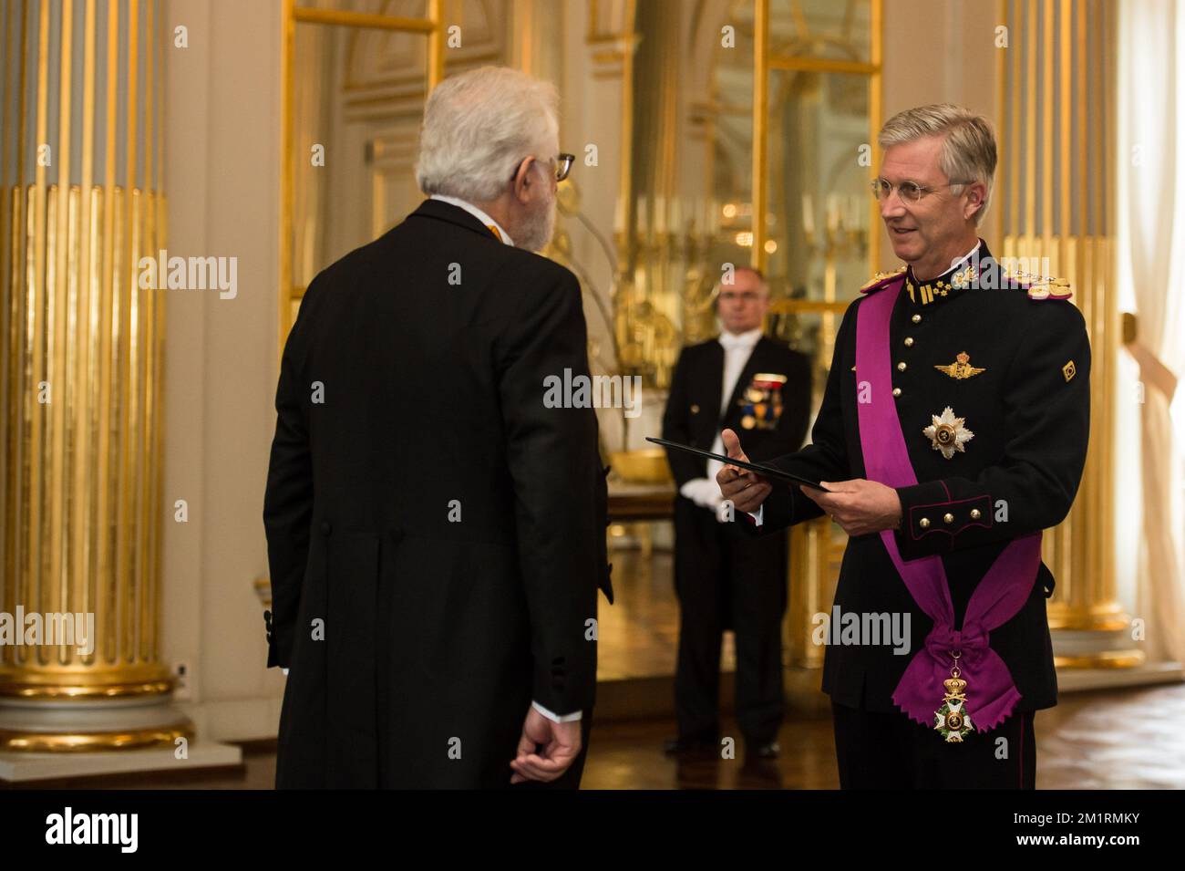 Greek Ambassador to Belgium Constantin Chalastanis and King Philippe ...