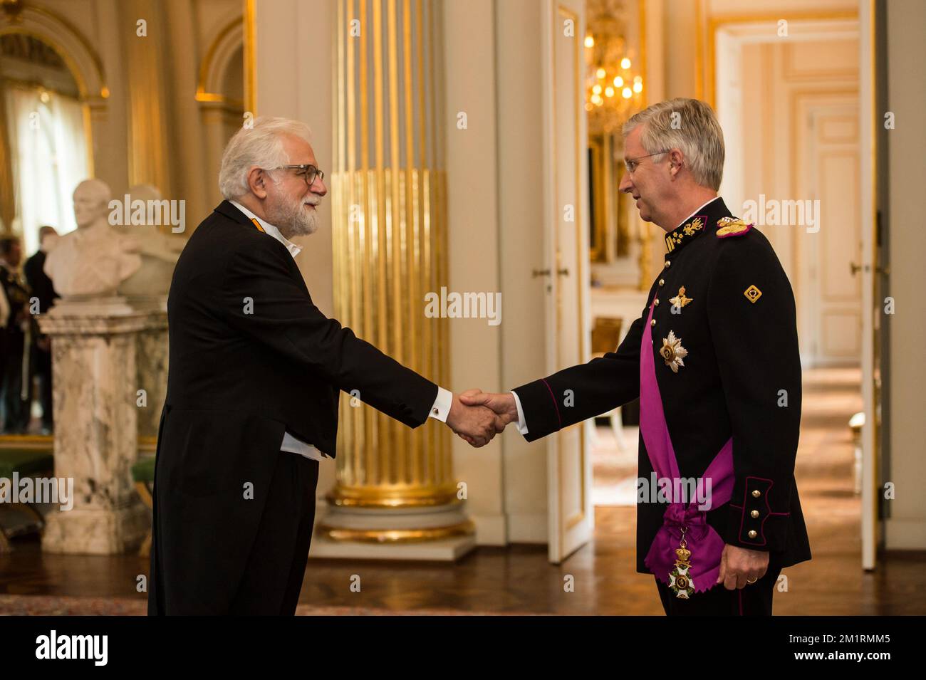 Greek Ambassador to Belgium Constantin Chalastanis and King Philippe ...