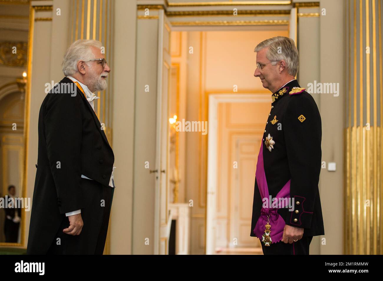 Greek Ambassador to Belgium Constantin Chalastanis and King Philippe ...