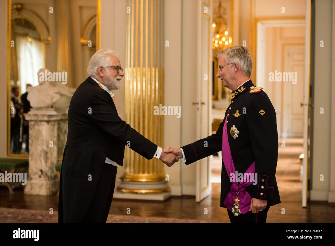 Greek Ambassador to Belgium Constantin Chalastanis and King Philippe ...