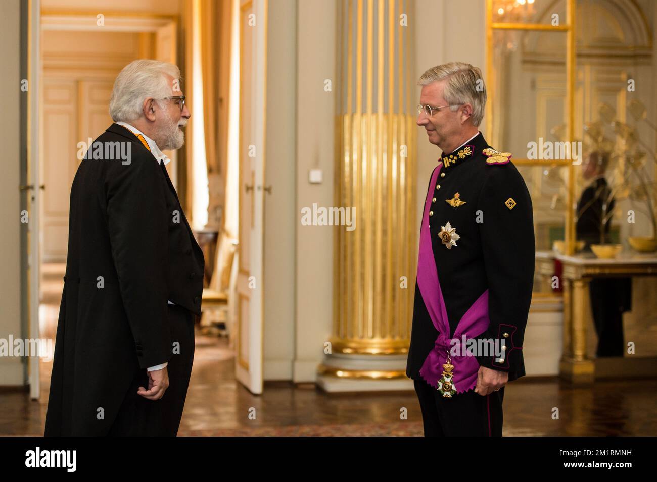Greek Ambassador to Belgium Constantin Chalastanis and King Philippe ...