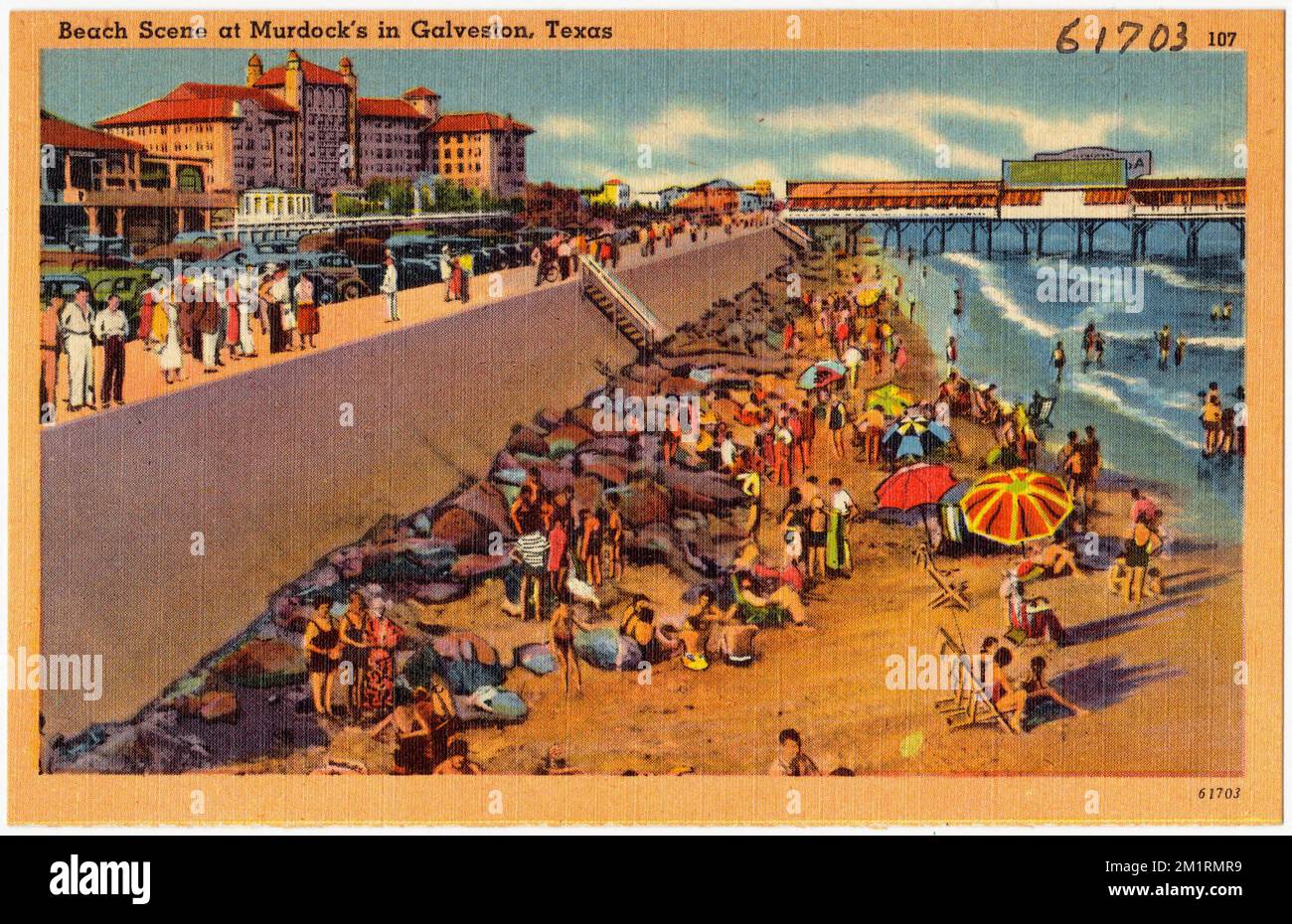 Beach scene at Murdock's in Galveston, Texas , Beaches, Tichnor ...