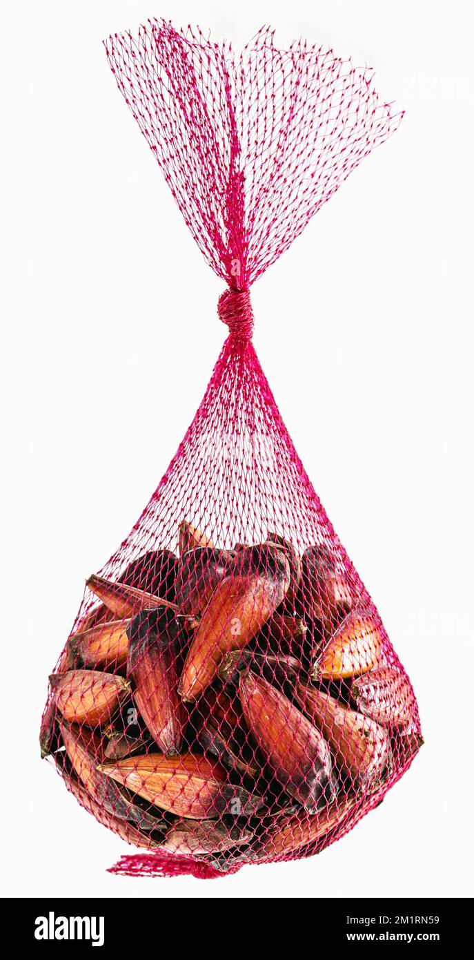 bag of pinhão, called "pinhão", araucaria seeds sold in Brazilian ...