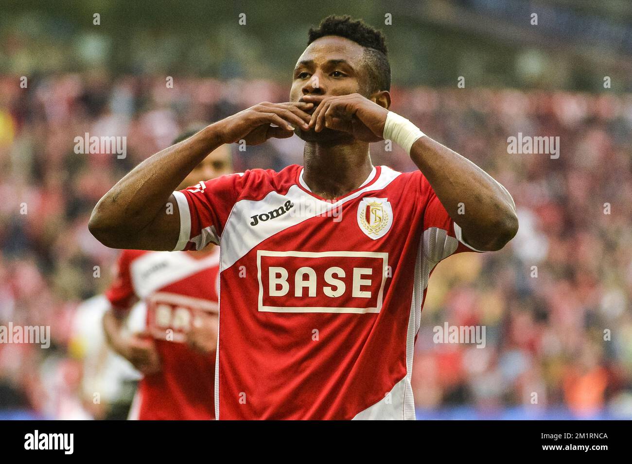 Standard's Imoh Ezekiel celebrates after scoring during the Jupiler Pro ...