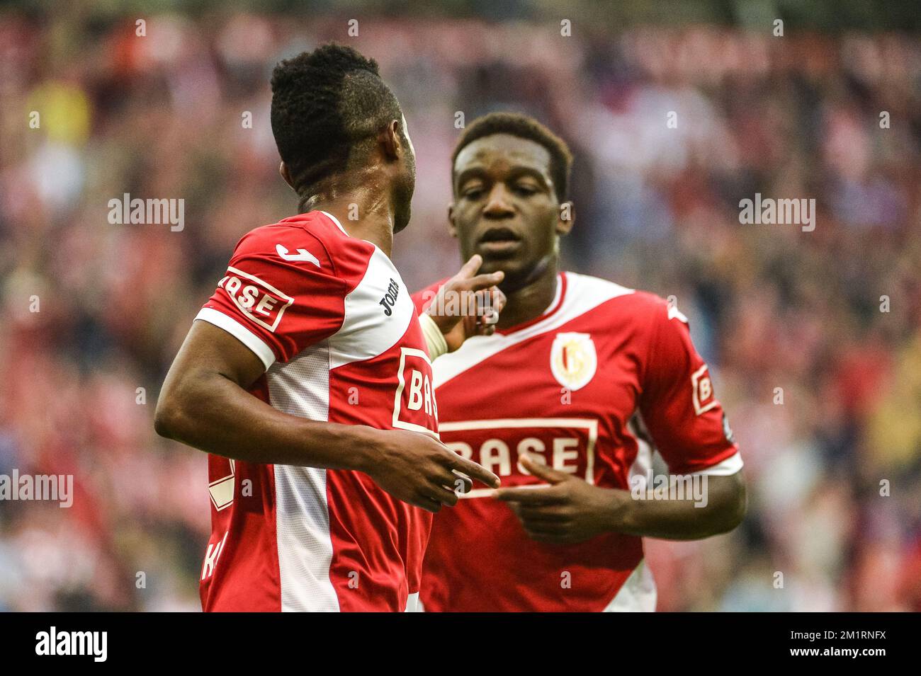 Standard's Imoh Ezekiel celebrates after scoring during the Jupiler Pro ...