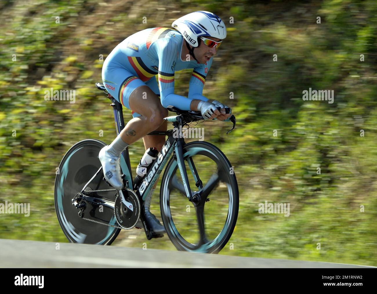 Thomas De Gendt pictured in action during the Elite men time trial race ...