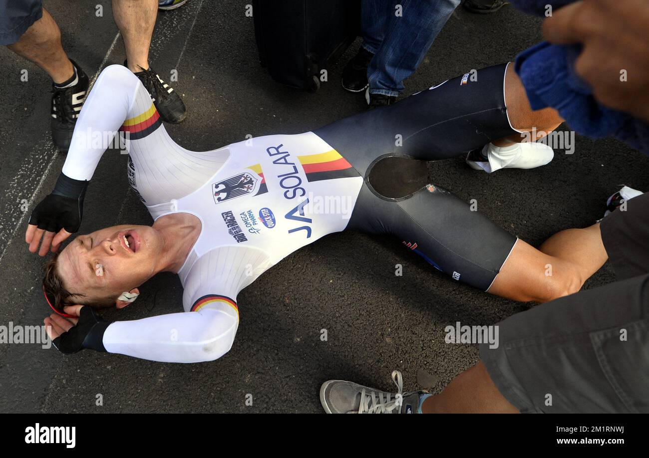 Tony Martin is emotional after winning the Elite men time trial race at ...