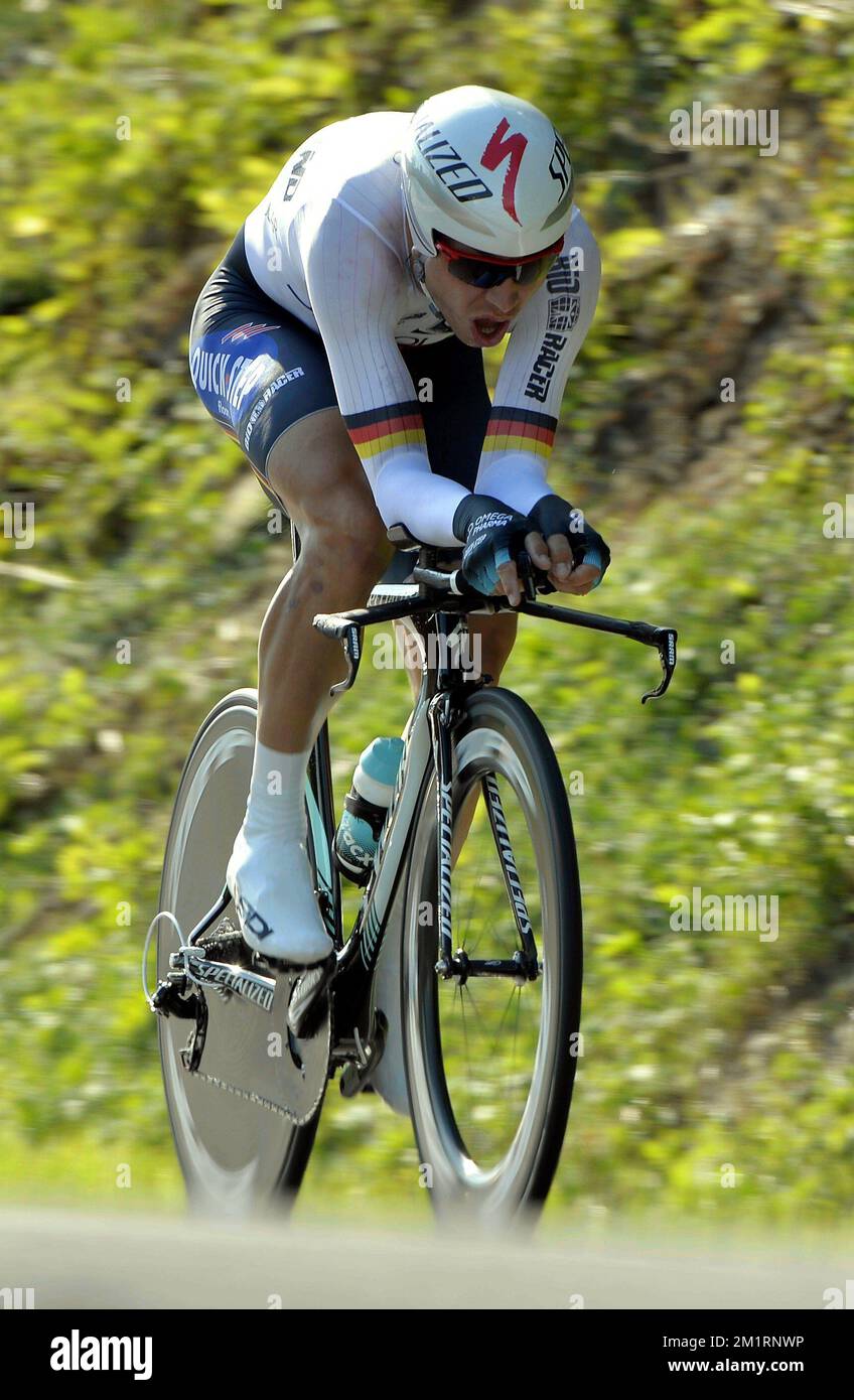 Tony Martin in action during the Elite men time trial race at the World ...