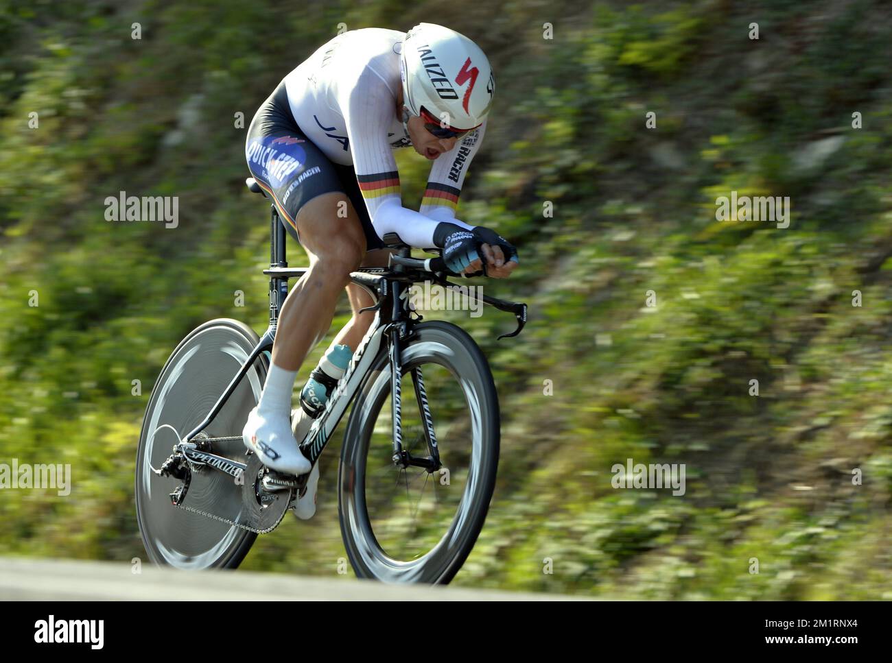 Tony Martin in action during the Elite men time trial race at the World ...