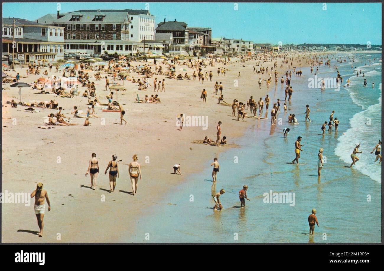 Beach view northeast of Ocean Pier, Old Orchard Beach, Maine , Beaches ...