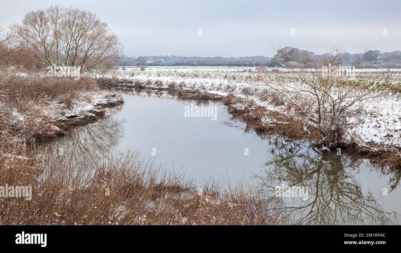 River Adur in Winter snow Stock Photo - Alamy