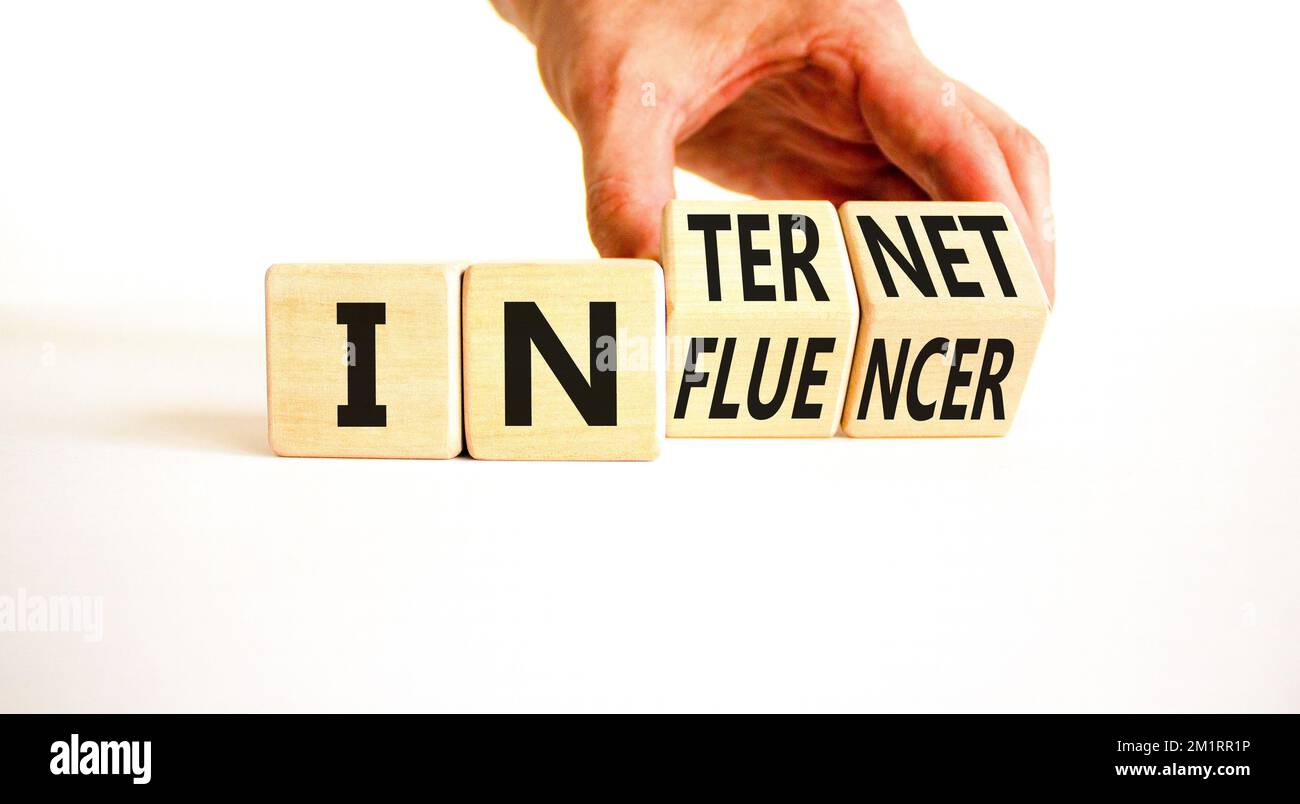 Internet influencer symbol. Concept word Internet influencer on wooden ...