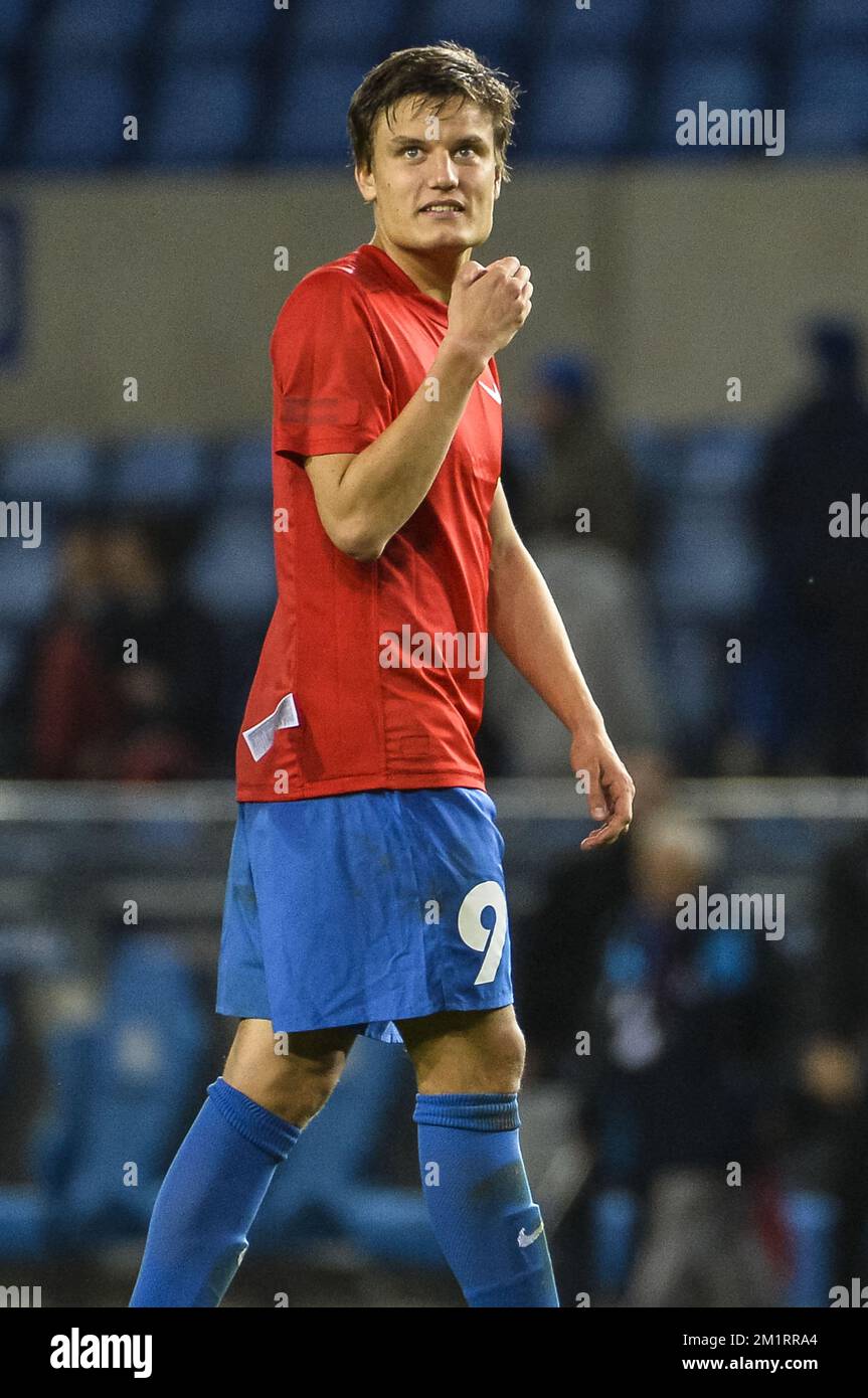 Genk's Jelle Vossen celebrate after winning a soccer game between ...