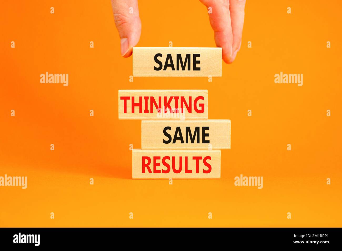 Same thinking and results symbol. Concept word Same thinking same ...