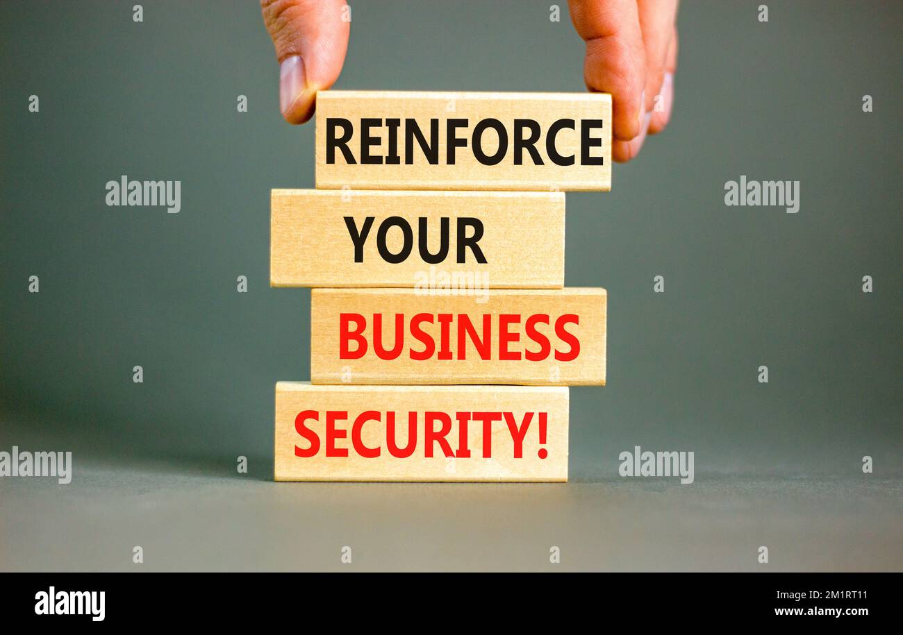Reinforce your business security symbol. Concept word Reinforce your ...