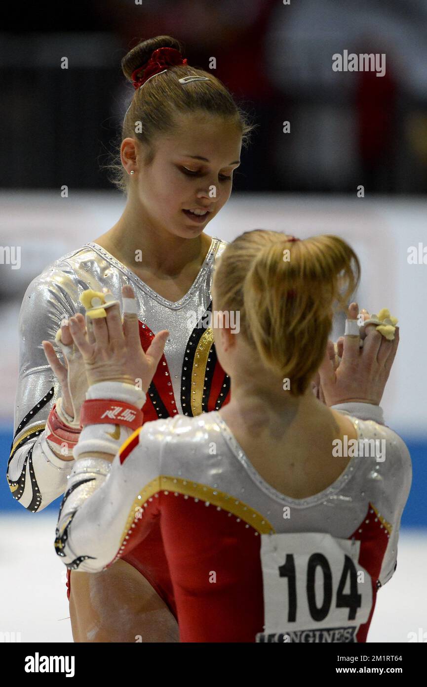 Belgian Gaelle Mys and Belgian Laura Waem pictured during the Women ...