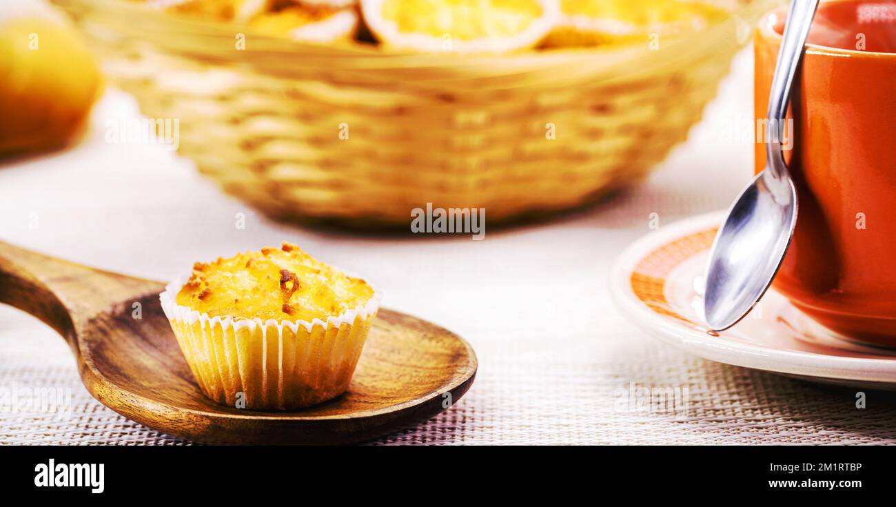 Queijadinha or queijada, sweet baked dessert from a traditional bakery ...