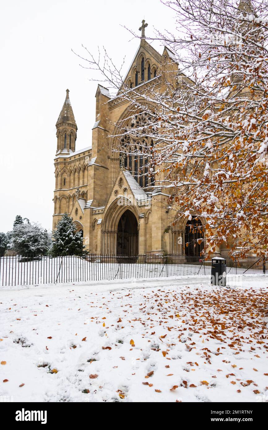 St. Albans Cathedral, also known as St. Albans Abbey - first snowfall ...